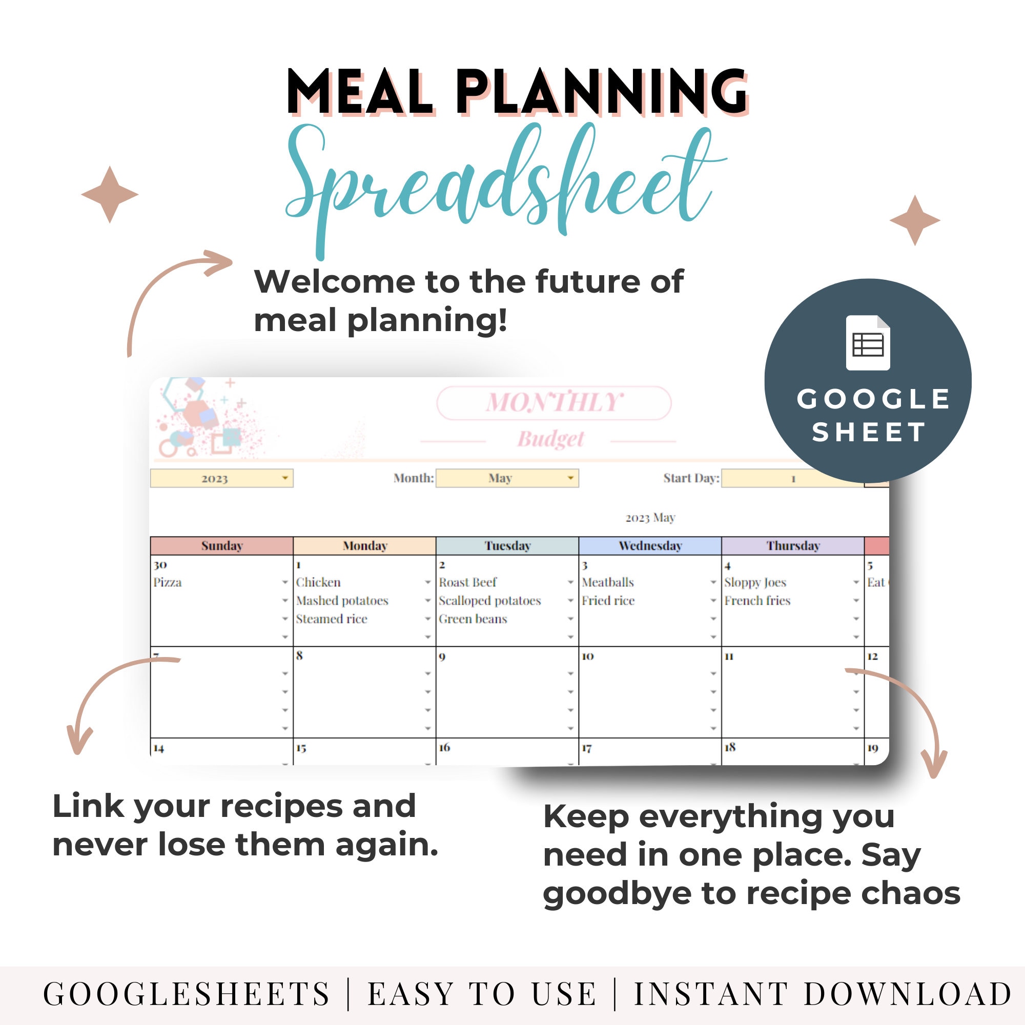 Google Sheets Meal Prep Meal Plan Spreadsheet Template Google Sheets ...