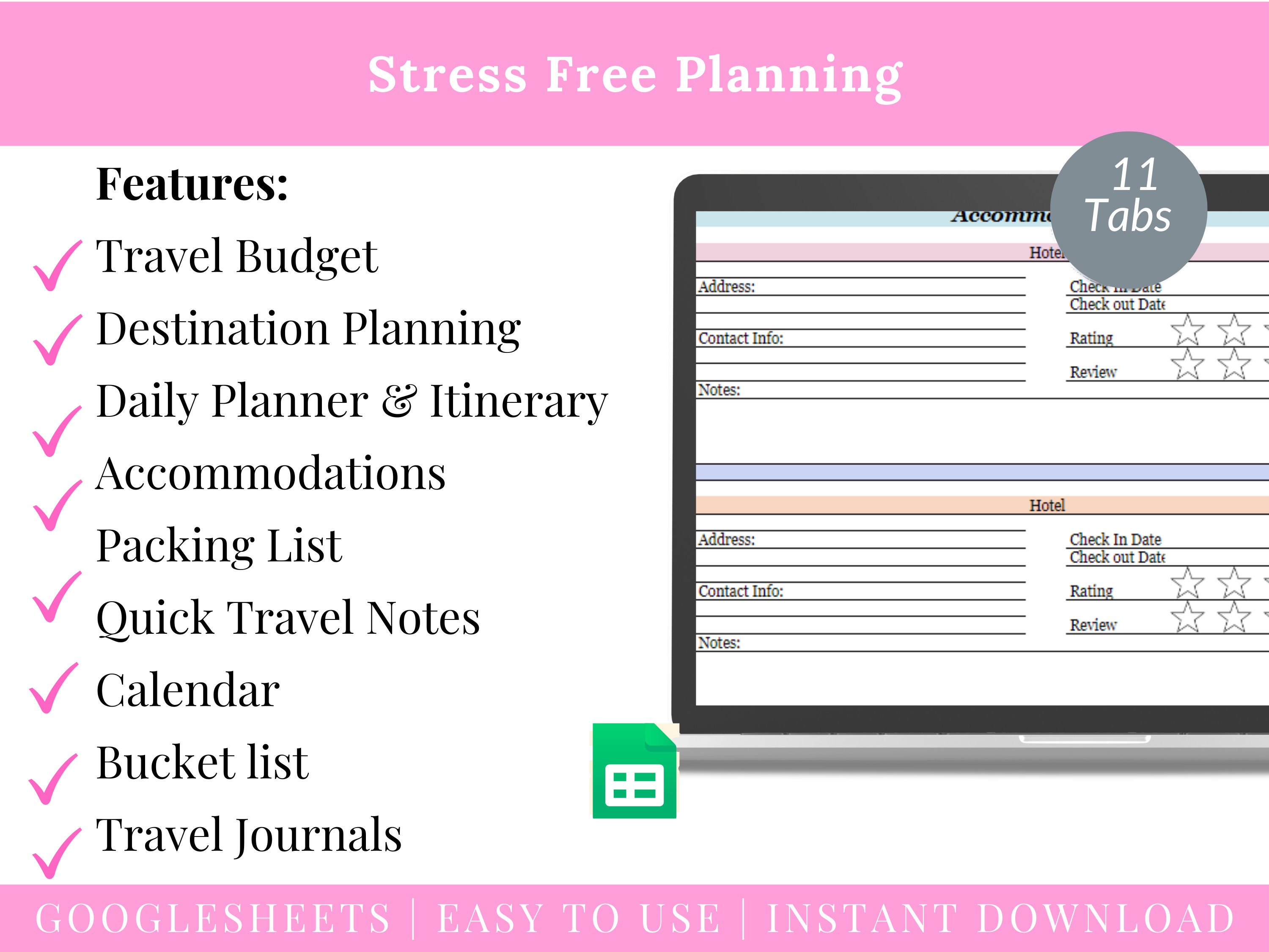 Travel Spreadsheet Template Ultimate Vacation Planning Template Google ...