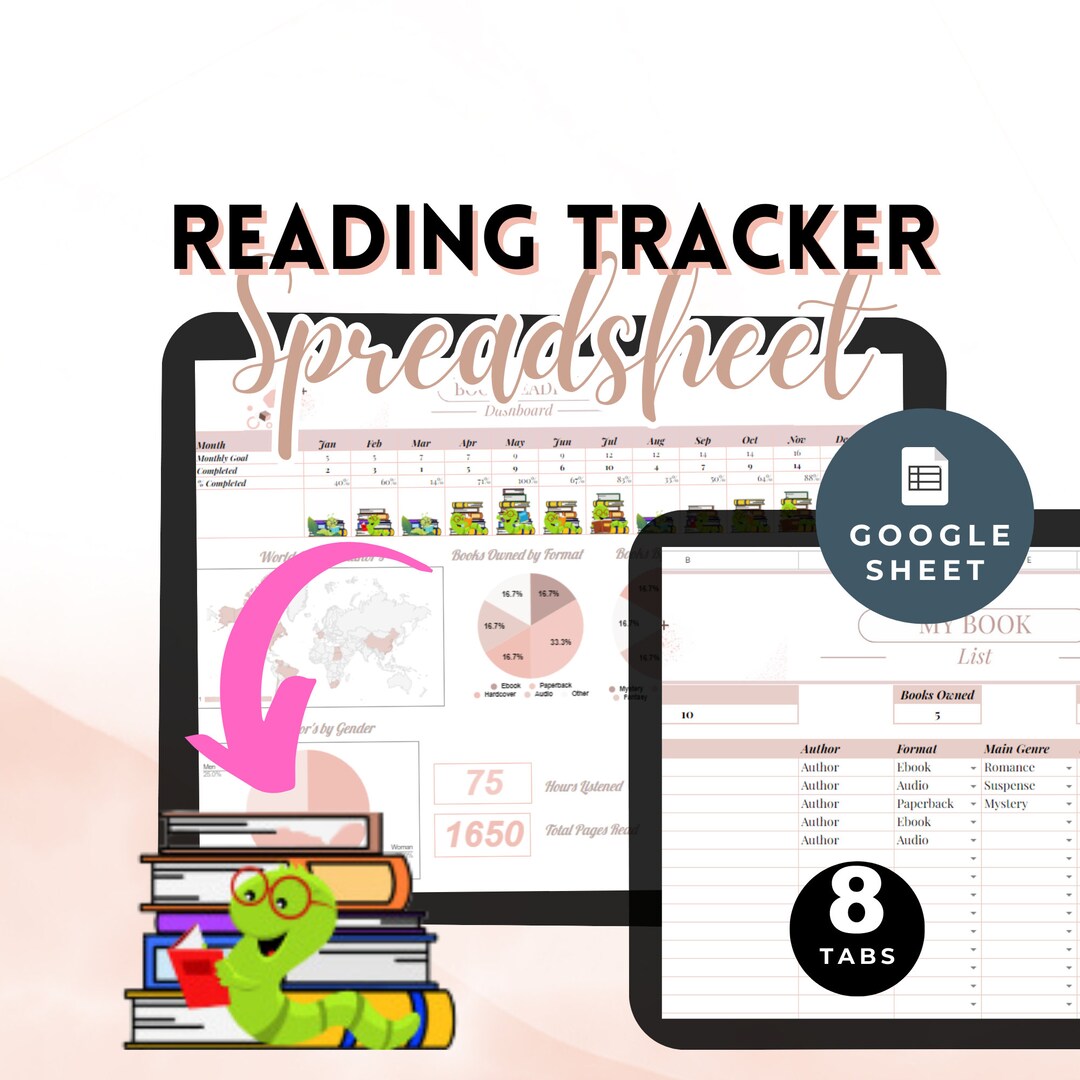 Reading Tracker Spreadsheet Google Sheets Books I've Read - Etsy