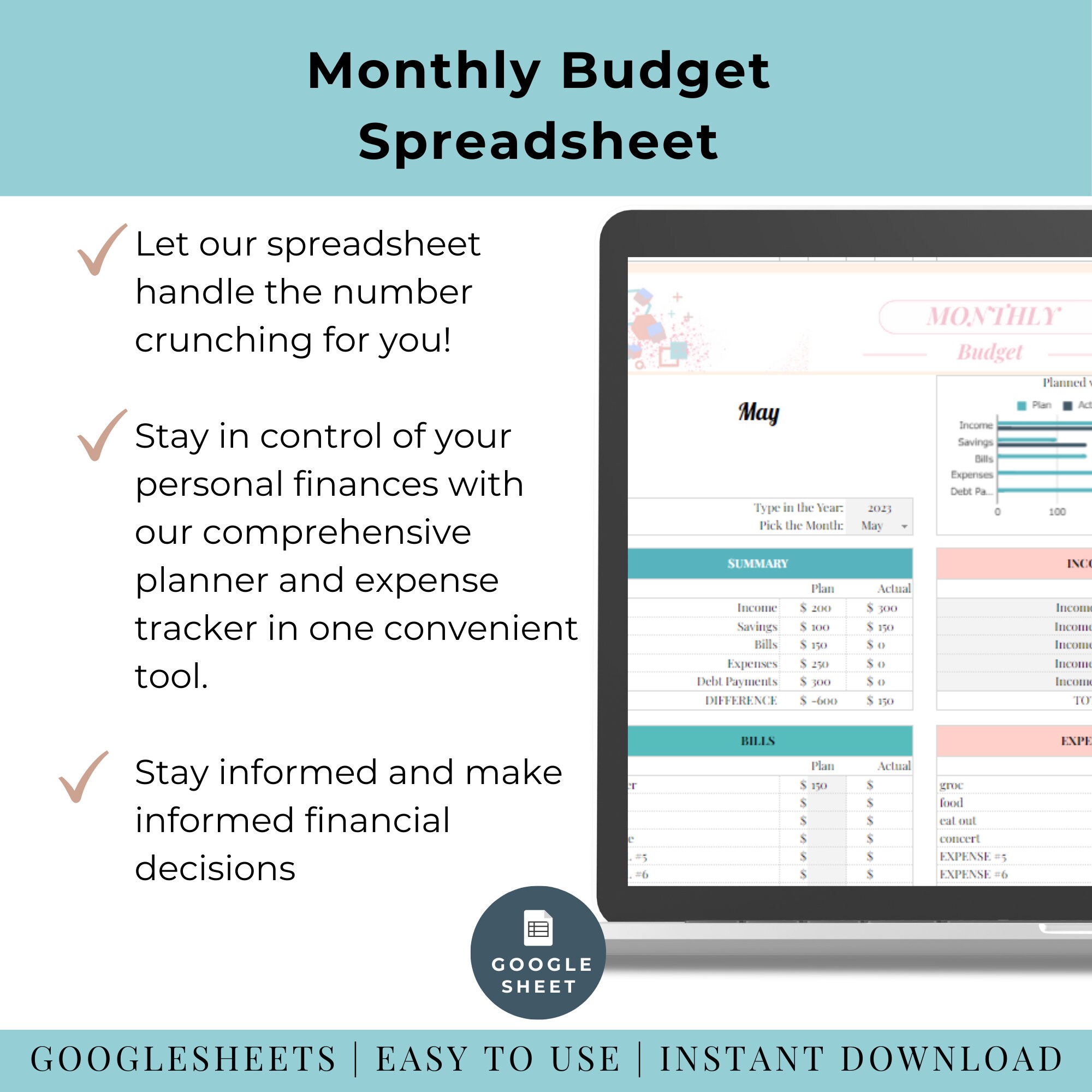 Couples Monthly Budget Template Google Sheets Breakdown Spreadsheet ...