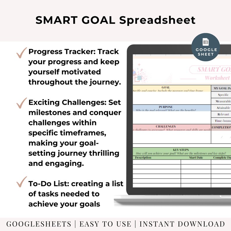 SMART Goals Template: Fillable Goal Setting Worksheet (digital ...