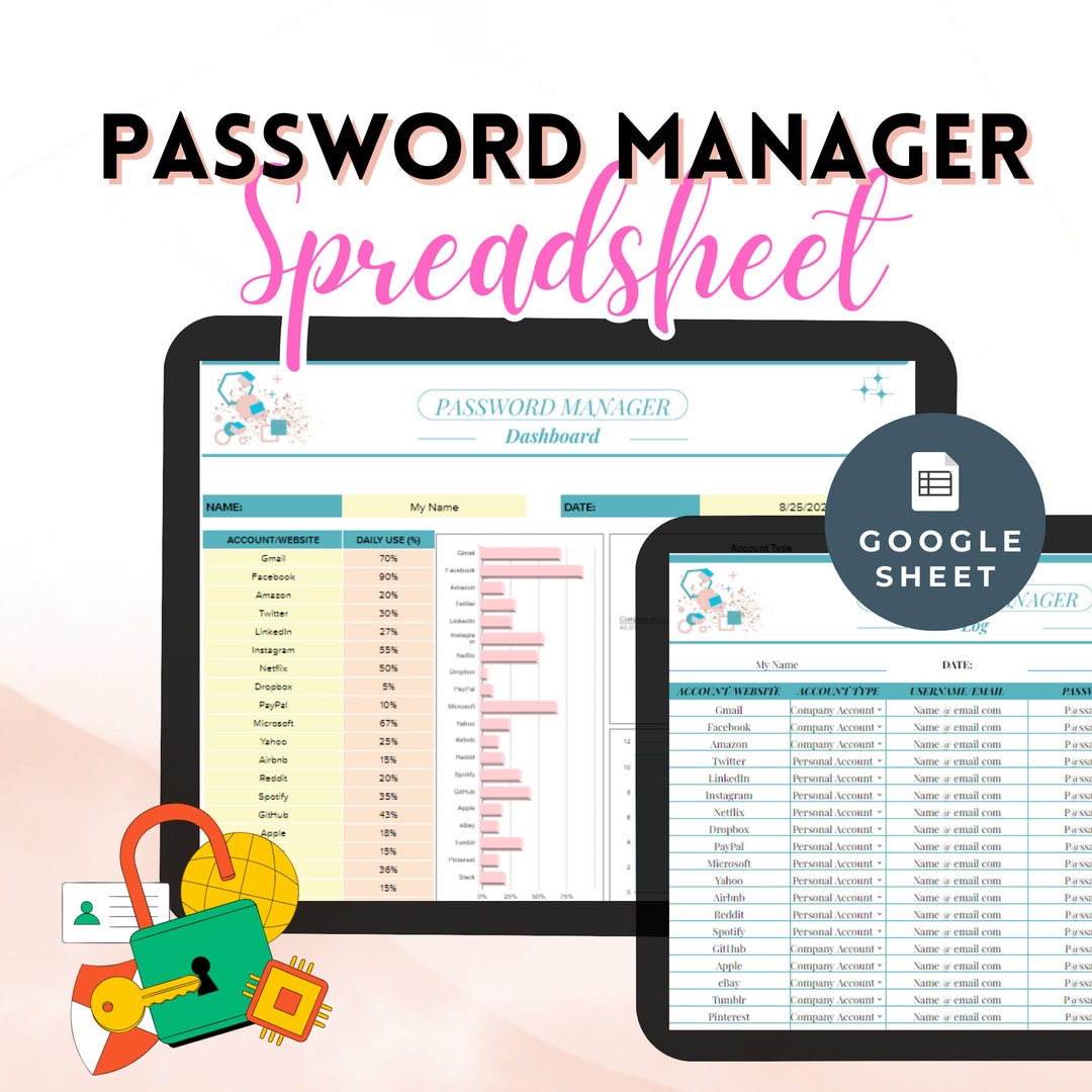 Password Manager Google Sheets Template Password Template for Google ...