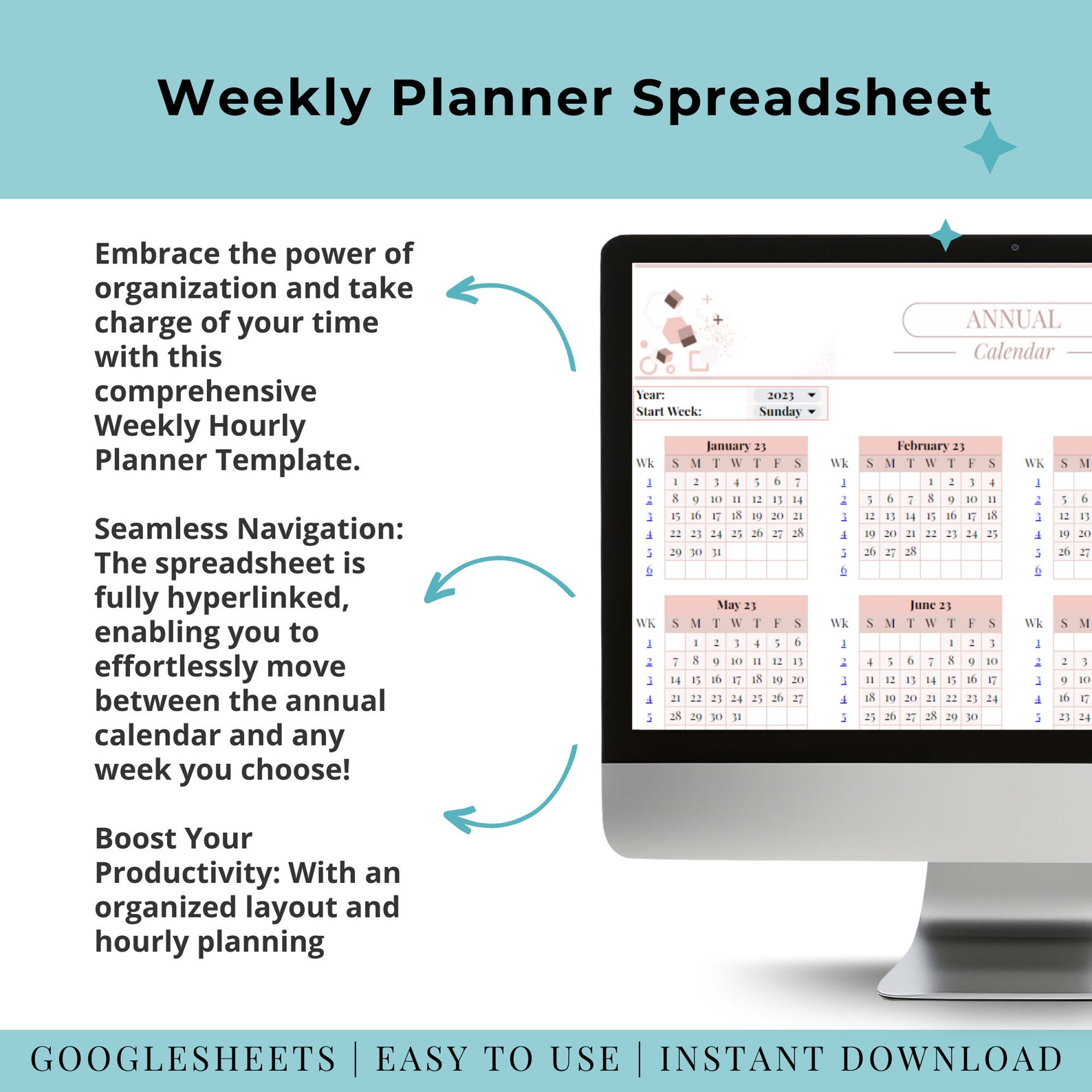 Daily Schedule Template Google Sheets 24 Hour Weekly Planner - Etsy