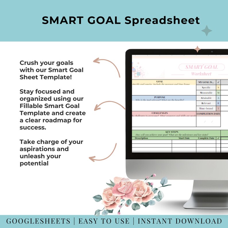 Goal Planning Google Sheet for Productivity and Time Management Goal ...