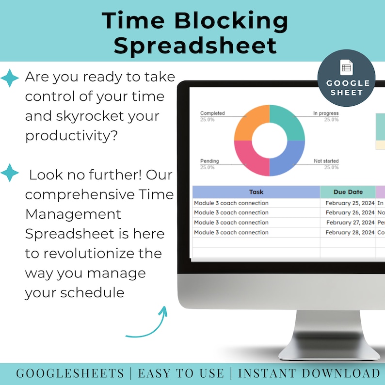 Time Blocking Planner Spreadsheet Time Boxing Daily Schedule Effortless System Management ...