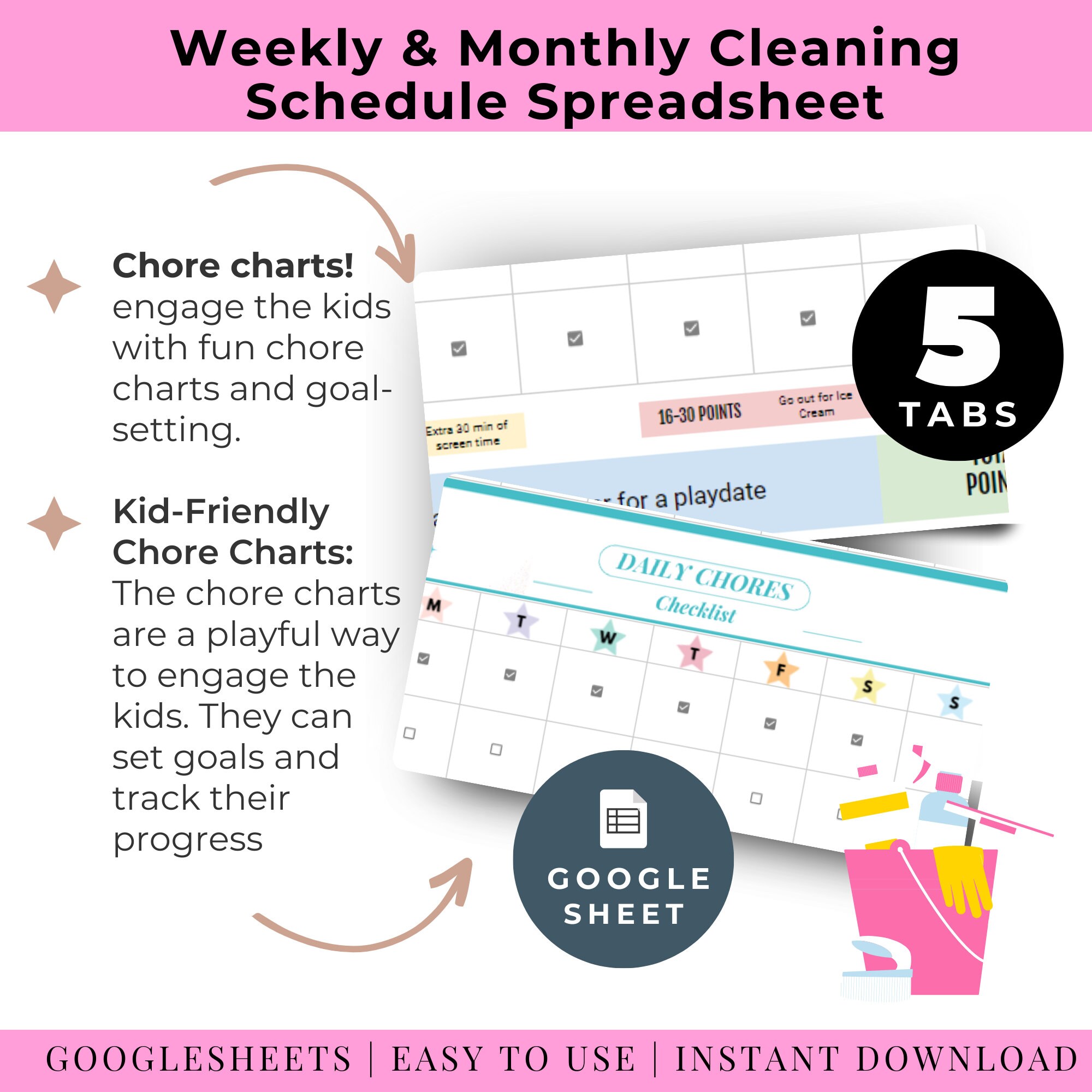 Chore Chart Multiple Kids Fall Downloadable Customizable Editable ...