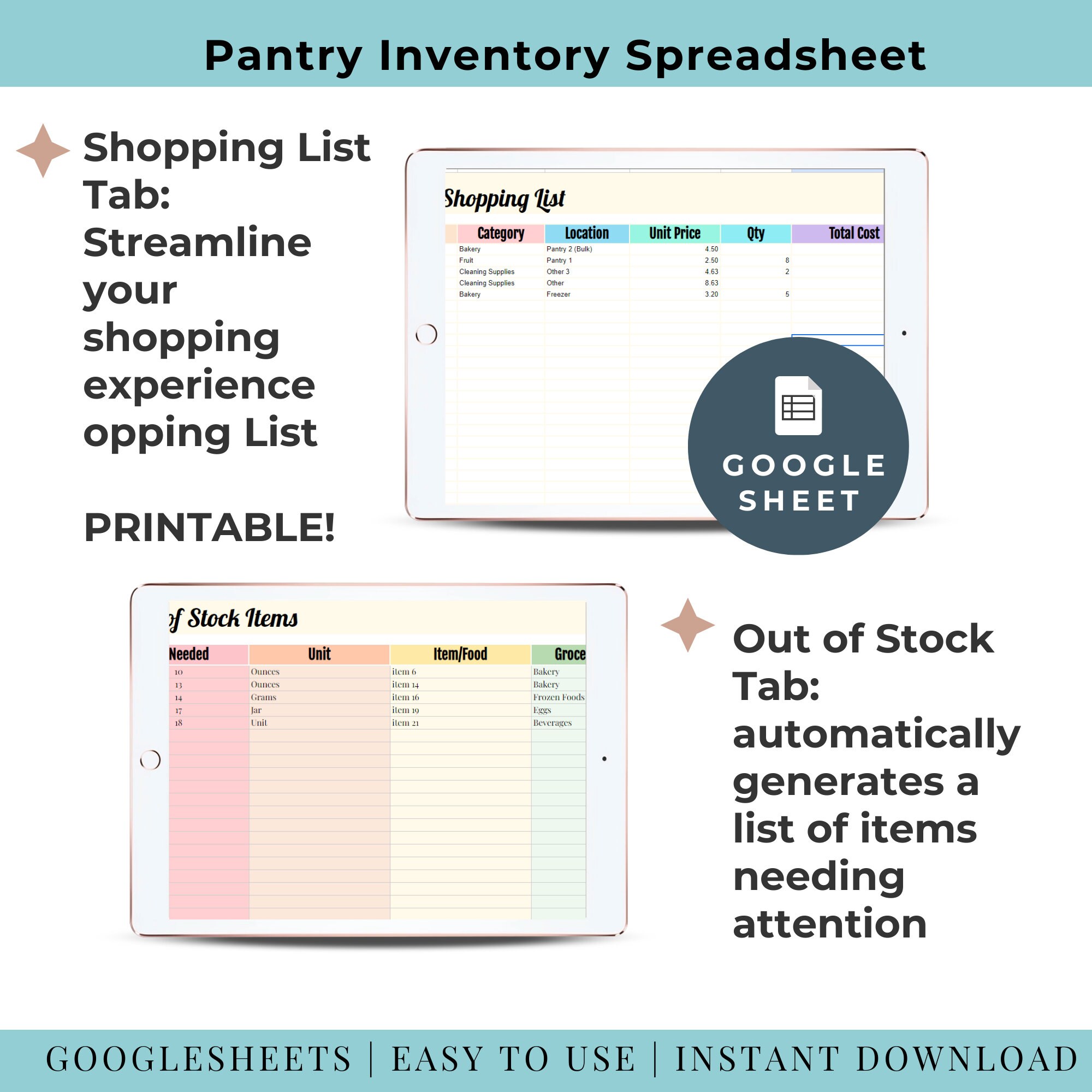Pantry Inventory Tracker: Google Sheets Template (digital Download) - Etsy