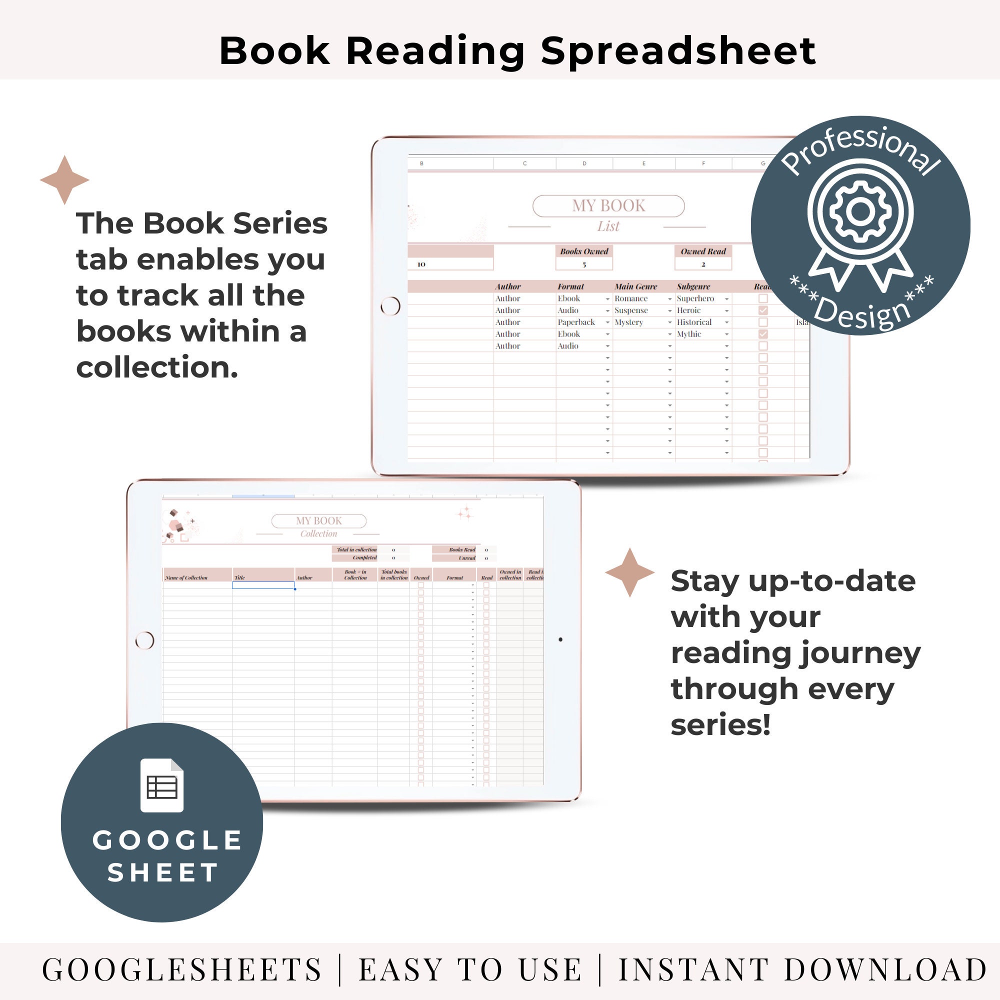 Reading Tracker Spreadsheet Google Sheets Books I've Read - Etsy