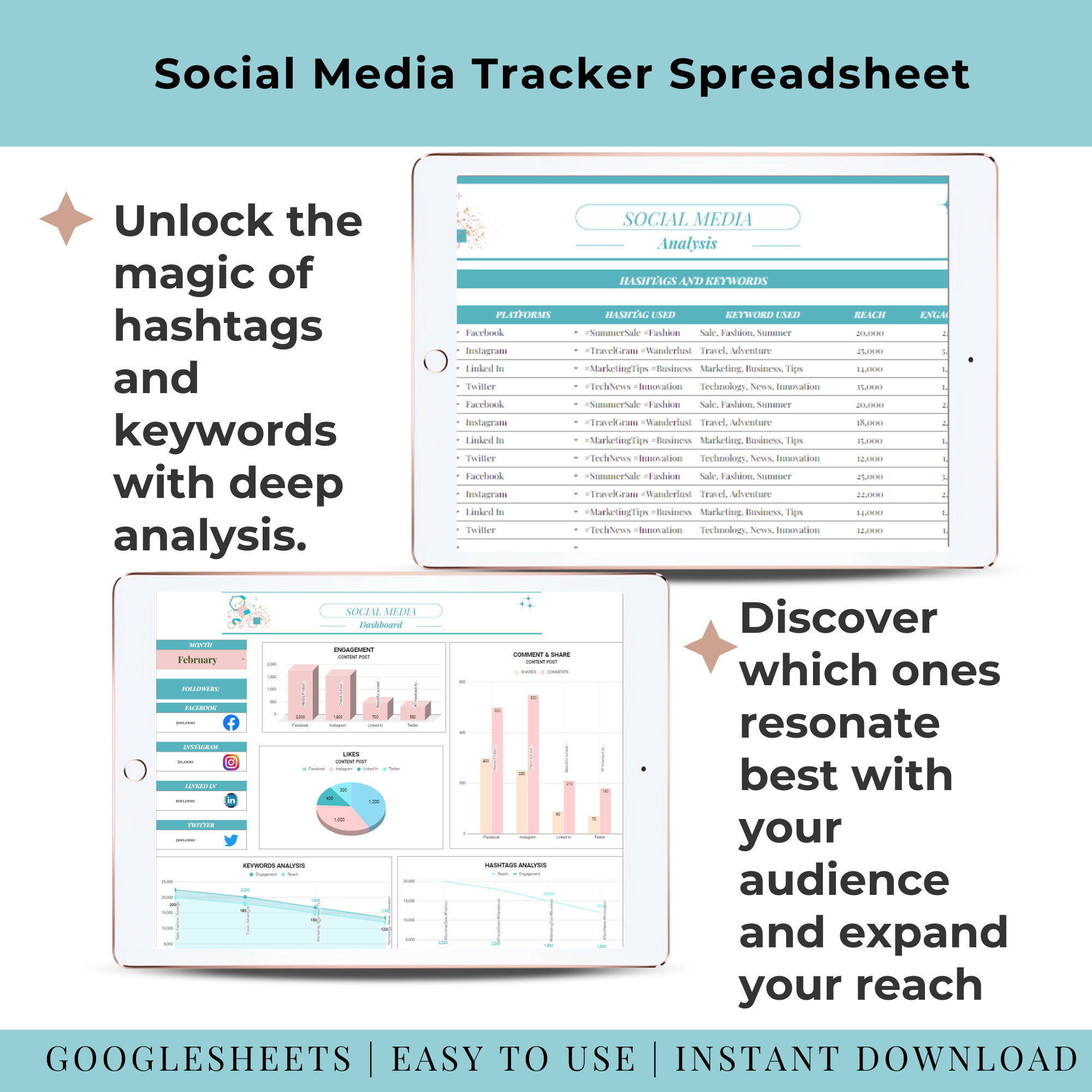 Social Media Tracker Google Sheet Social Media Analytics Tracker ...