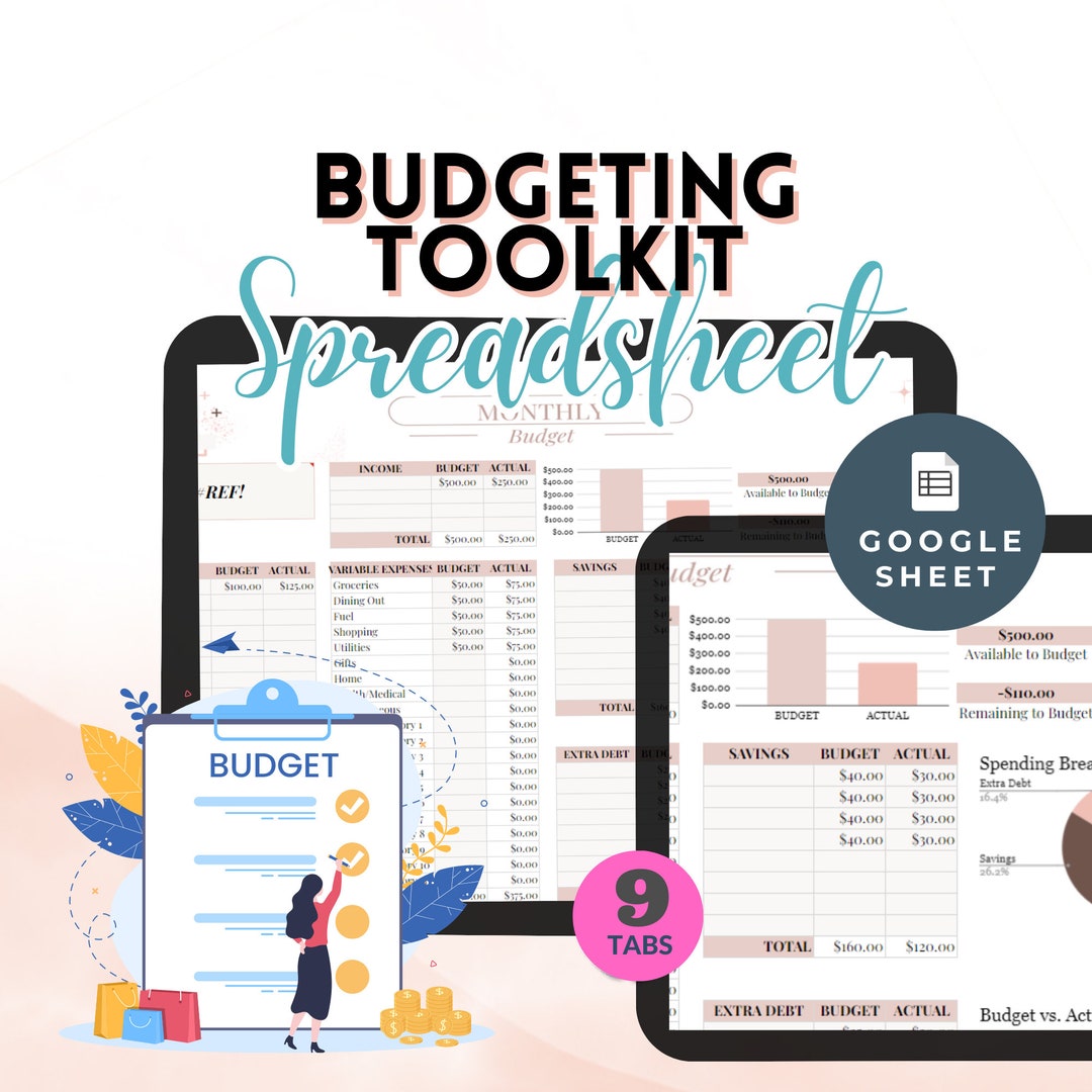 Financial Budget Planner Google Sheets Budget Template Digital