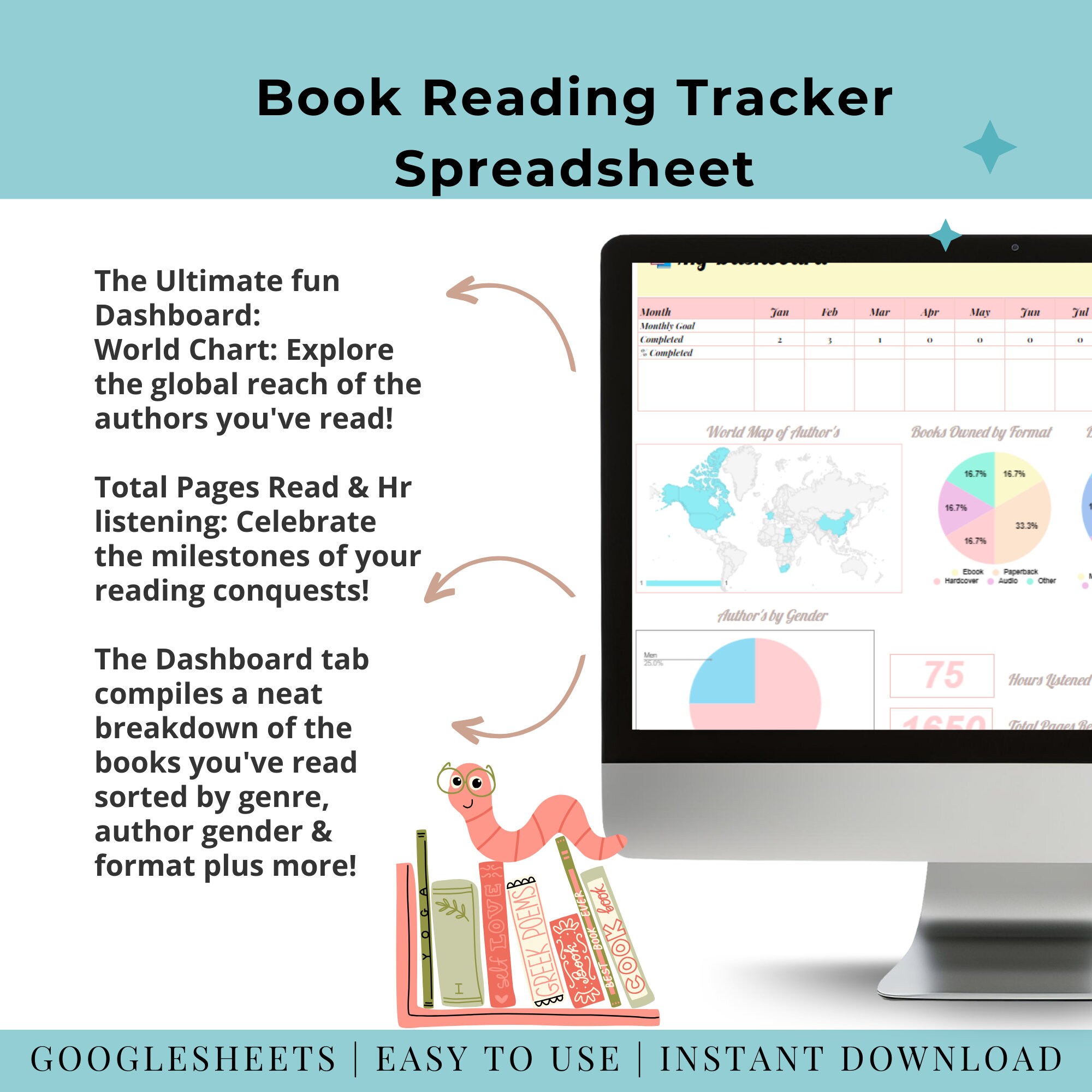 Reading Tracker Spreadsheet for Google Sheets (digital Download) - Etsy