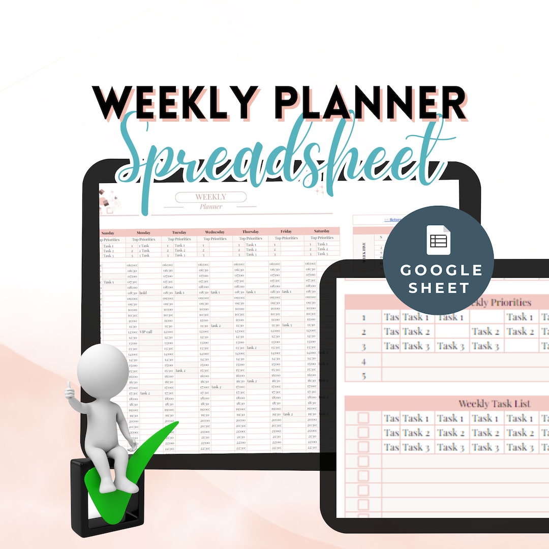 Daily Schedule Template Google Sheets 24 Hour Weekly Planner Printable ...
