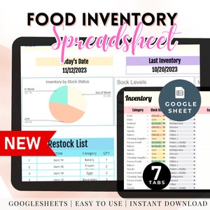 Kitchen Inventory Spreadsheet Template Checklist Grocery List Printable ...