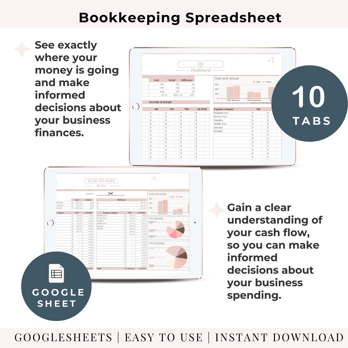 Business Ledger Template Google Sheets Small Business Bookkeeping ...