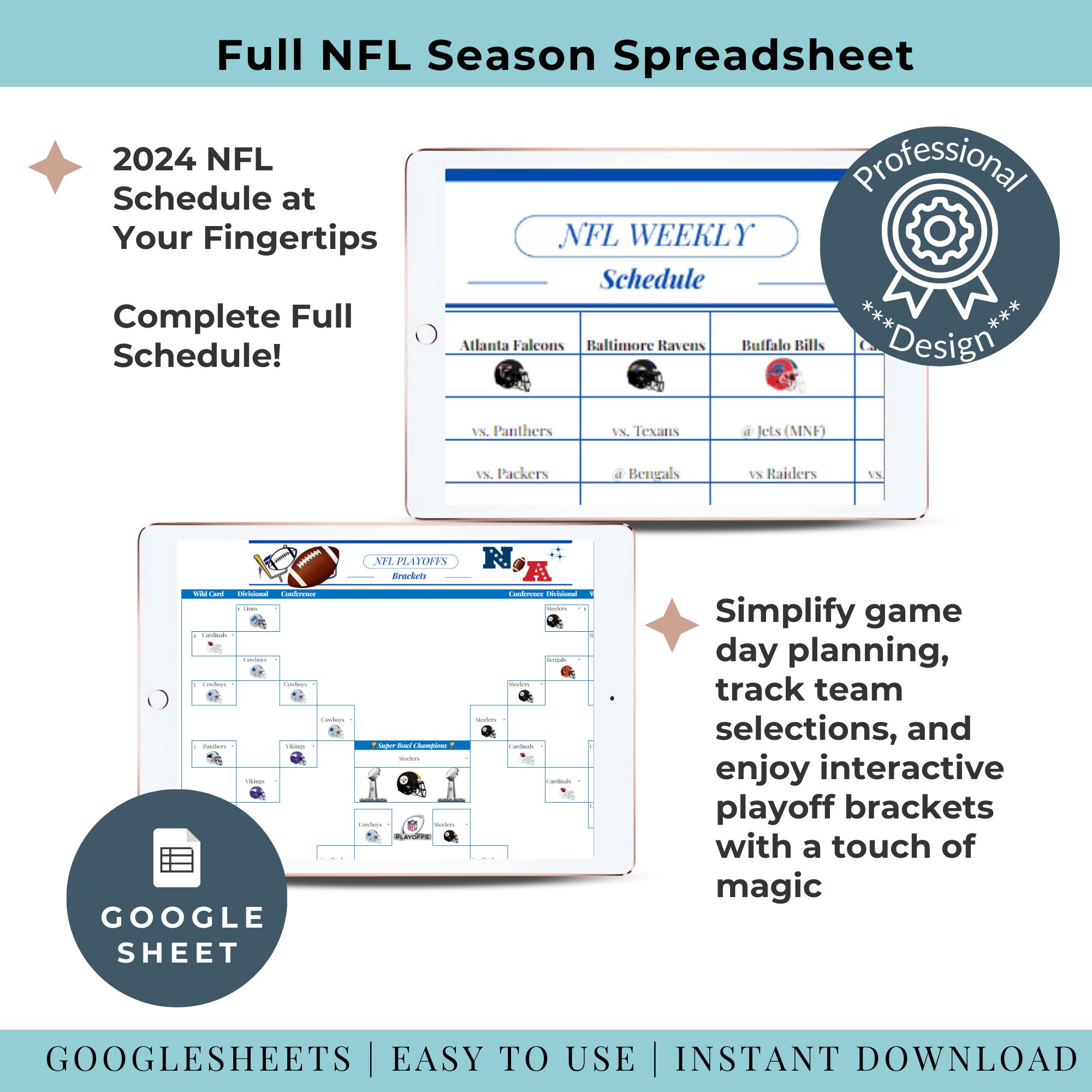 Game Day Football Squares Spreadsheet Pick Em NFL Grid Template Game ...