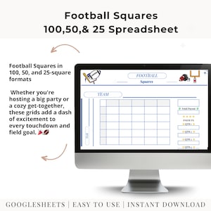 Football Squares Pool Board Template (digital Download) - Etsy