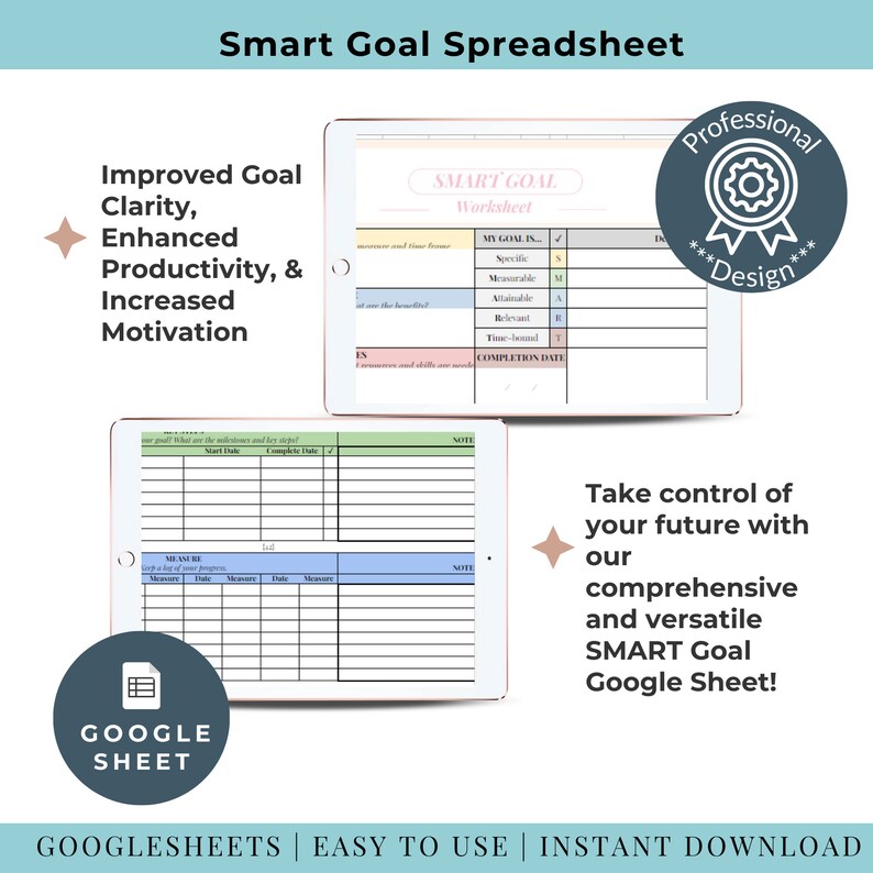 Goal Planning Google Sheet for Productivity and Time Management Goal ...