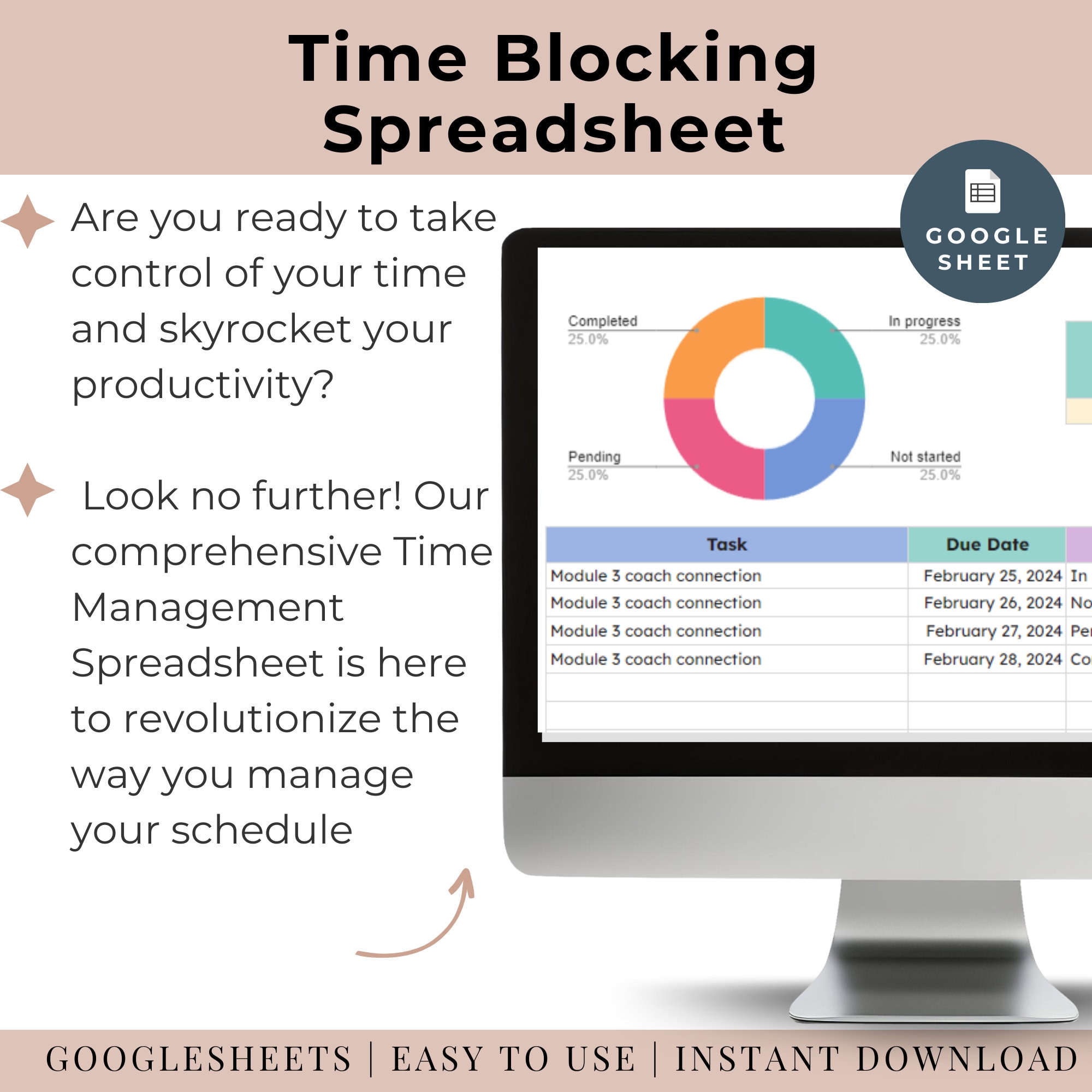 Time Tracker Time Management Template Time Blocking Planner Printable ...