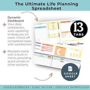 Life Planner Google Sheets Everything Planner Spreadsheet Life Tracker ...