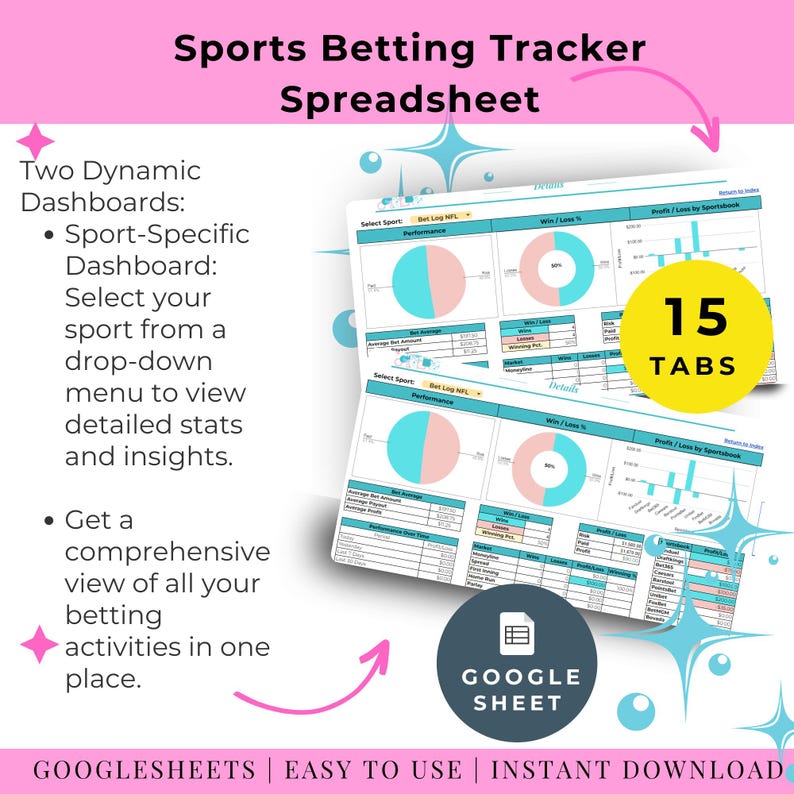 Sports Betting Spreadsheet Google Sheets Dashboard Template Simple Log ...