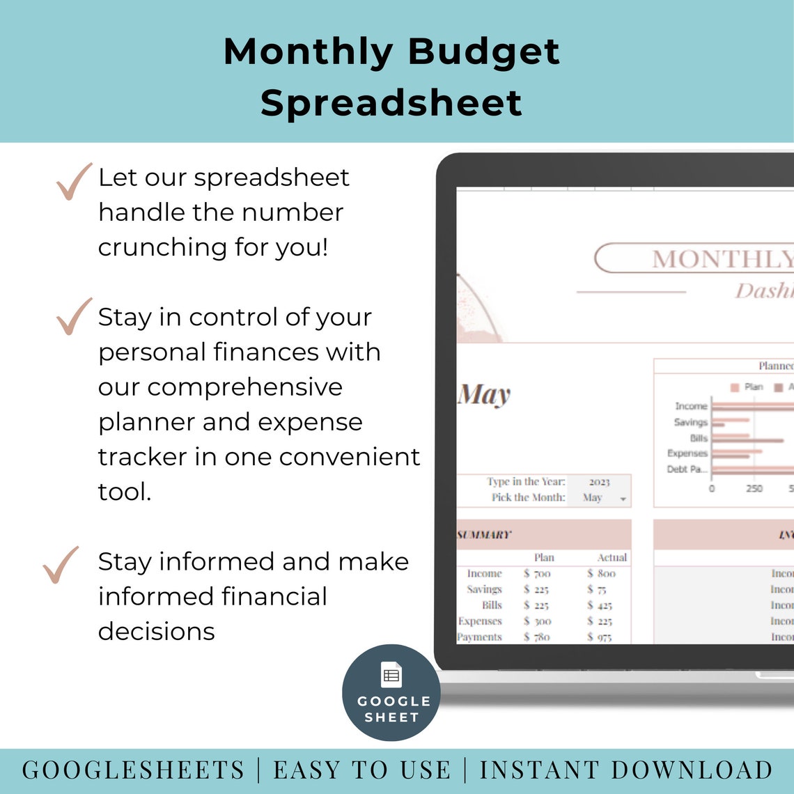 Personal Month Budget Template Simple Monthly Budget Template Google ...