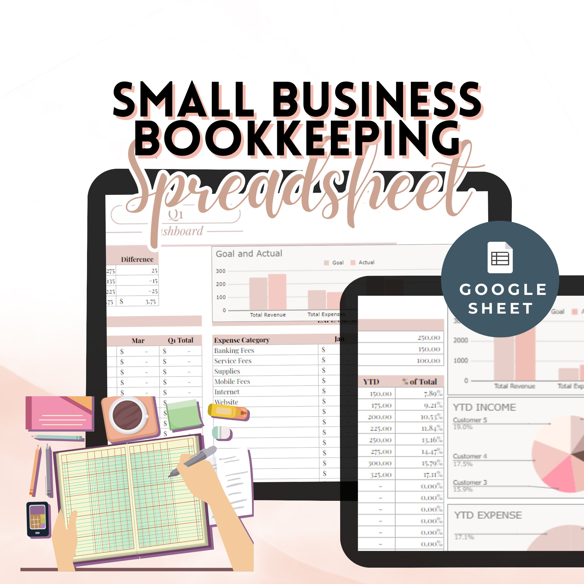 Business Ledger Template Google Sheets Small Business Bookkeeping ...