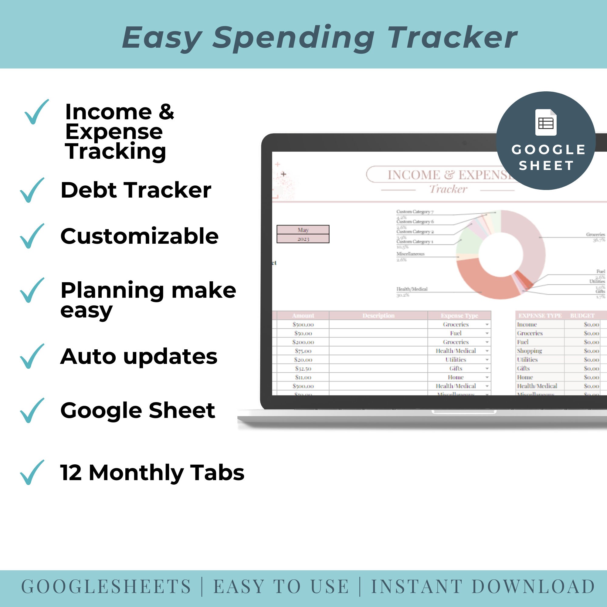 Business Expenses Google Sheet Template Business Expense - Etsy