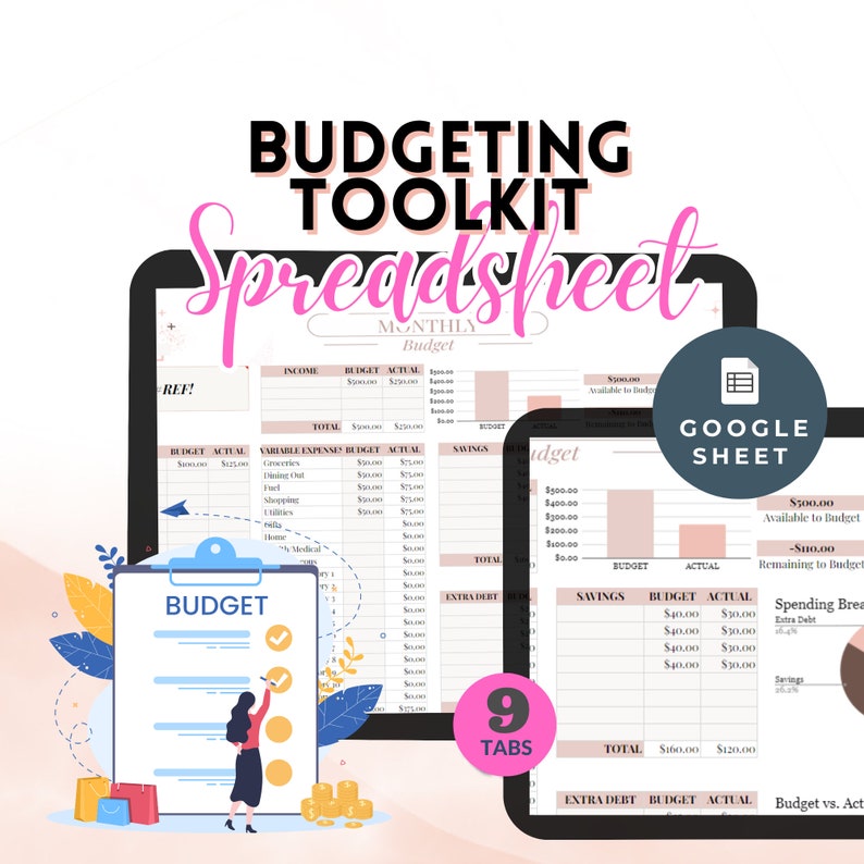 Annual Budget Spreadsheet Excel Google Sheets Month Budget Tracker ...