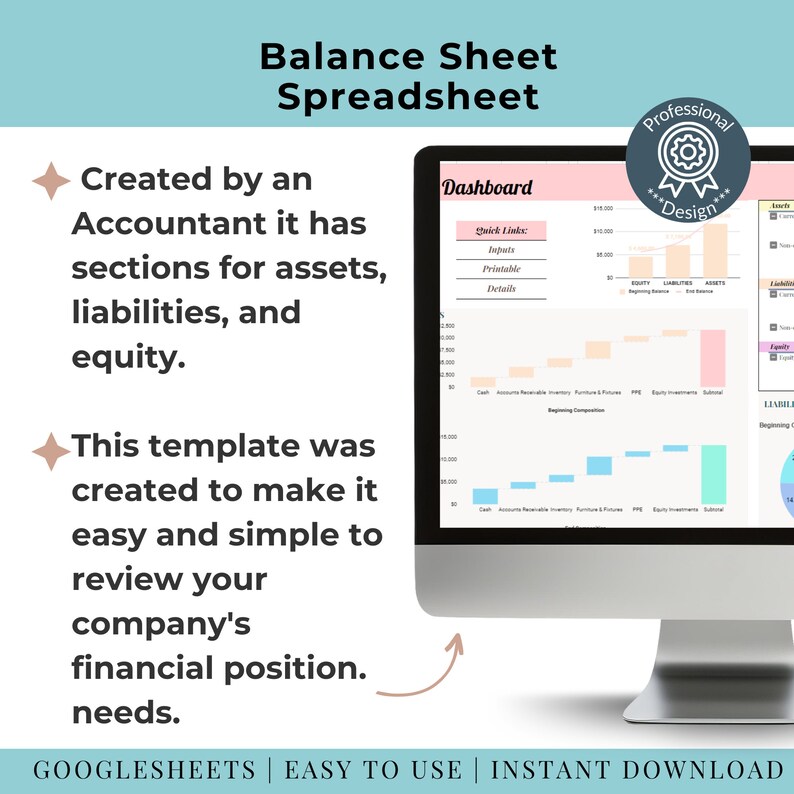 Balance Sheet Template for Google Sheets Statement Accounting Small ...