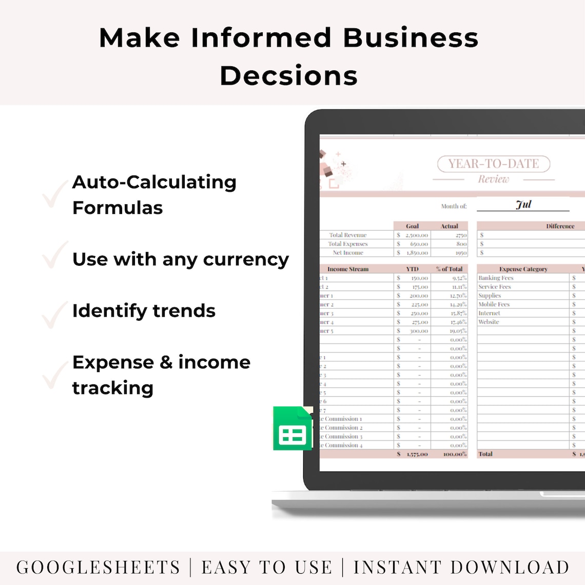 Business Ledger Template Google Sheets Small Business Bookkeeping ...