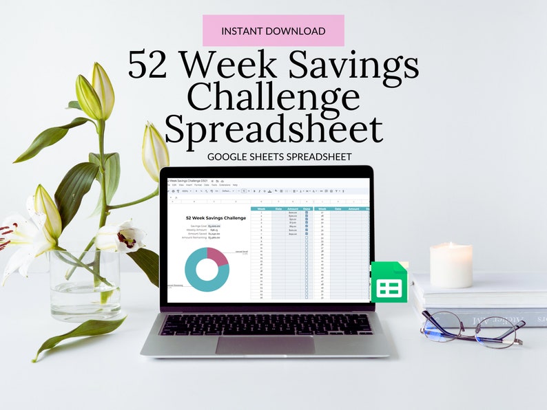 52 Week Savings Challenge Spreadsheet ultimate Tracker Google - Etsy