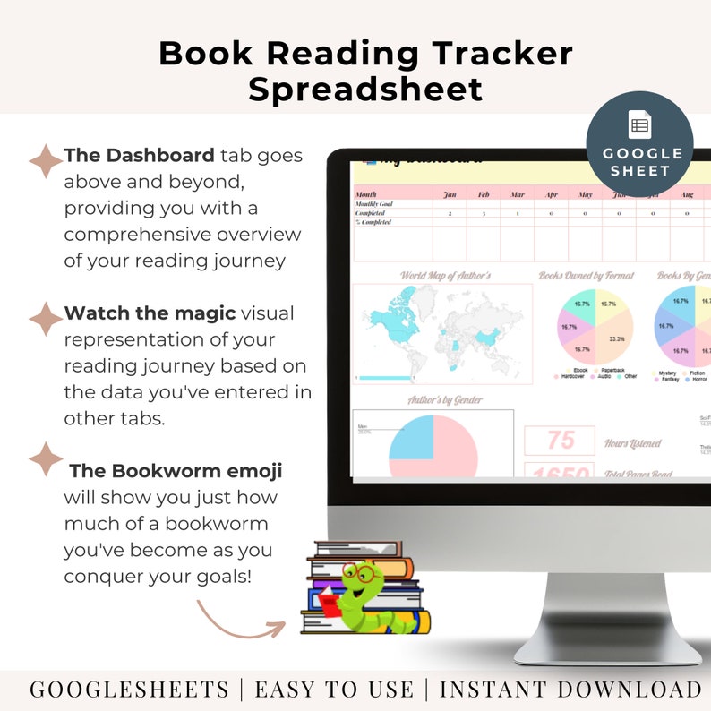 Reading Tracker Spreadsheet Google Sheets Book Reading Spreadsheet Log ...