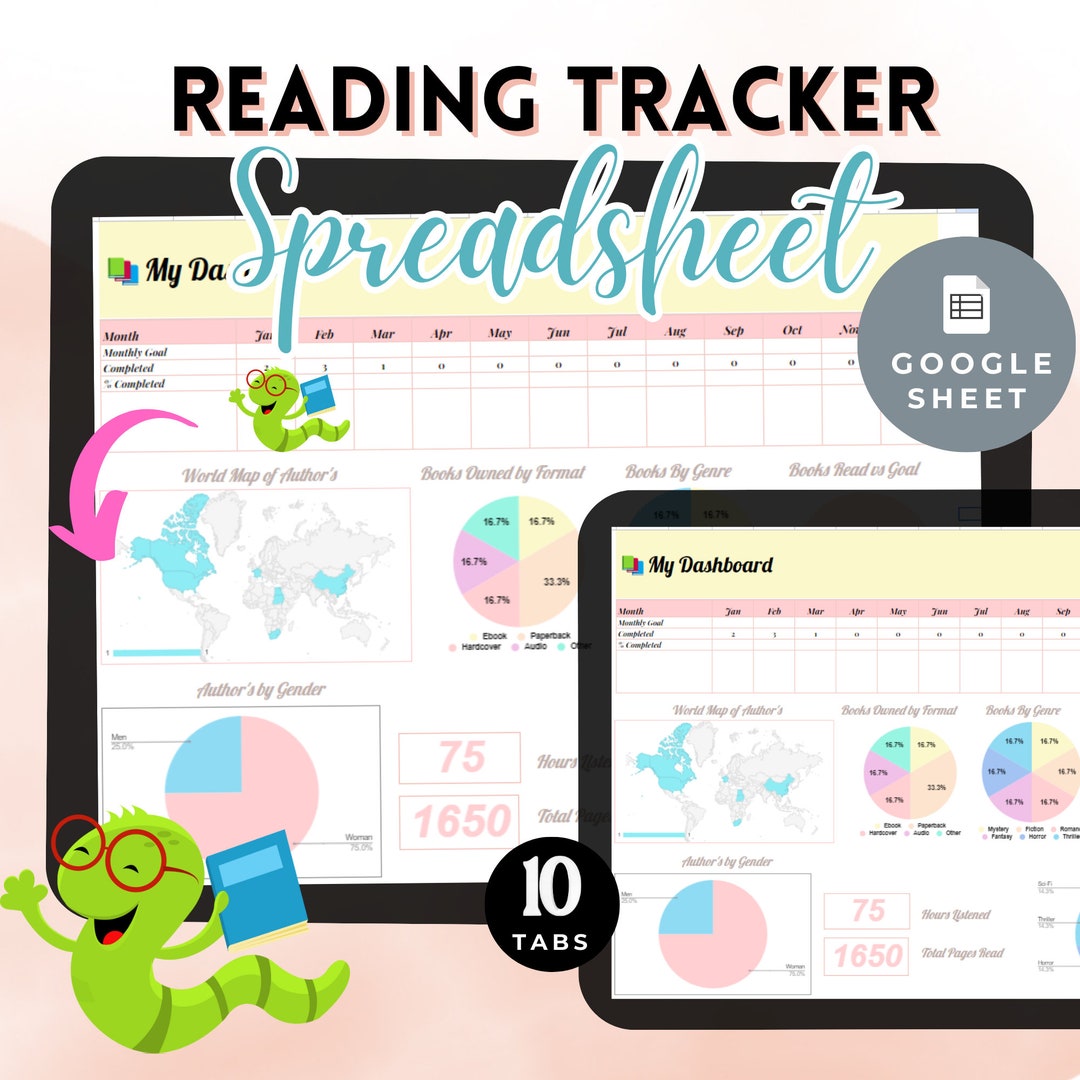 Reading Tracker Spreadsheet: Book Lover Template (google Sheet) - Etsy ...