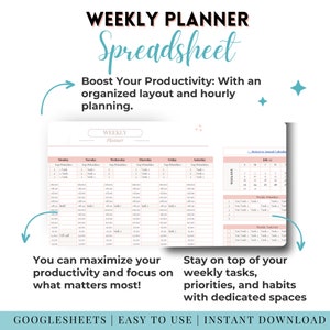 Daily Schedule Template Google Sheets 24 Hour Weekly Planner Printable ...