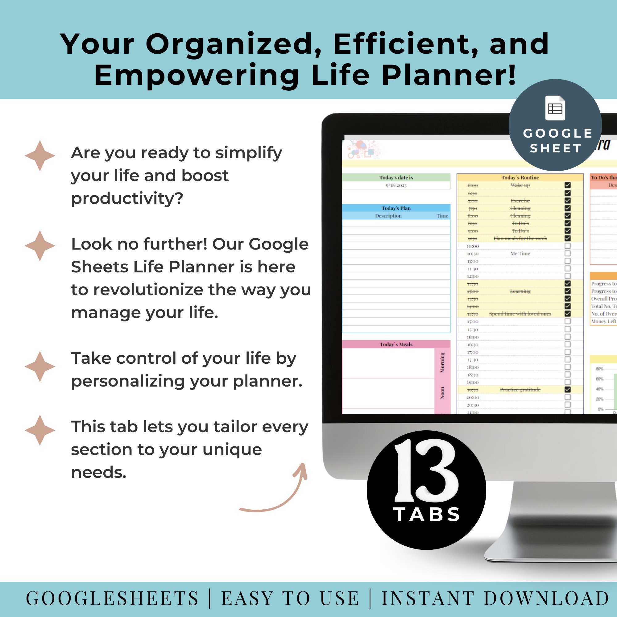 All-in-one Ultimate Life Planner Life Reset Planner Google Sheets ...