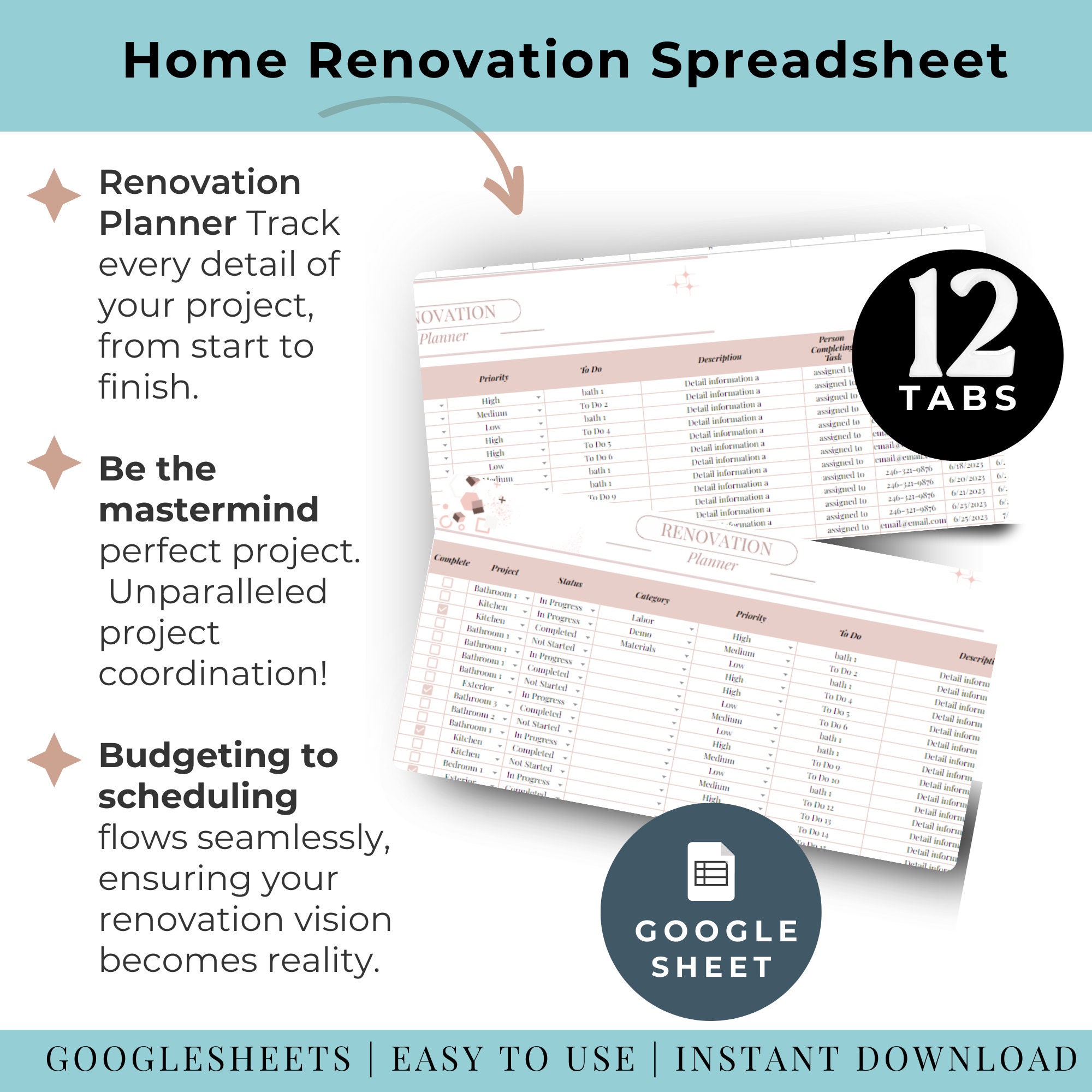 Home Renovation Budget Template Spreadsheet Template Home Improvement ...