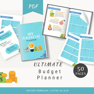 Financial Planner Printable Monthly Budget Trackerpdf 3 Sizes Letter A4 ...