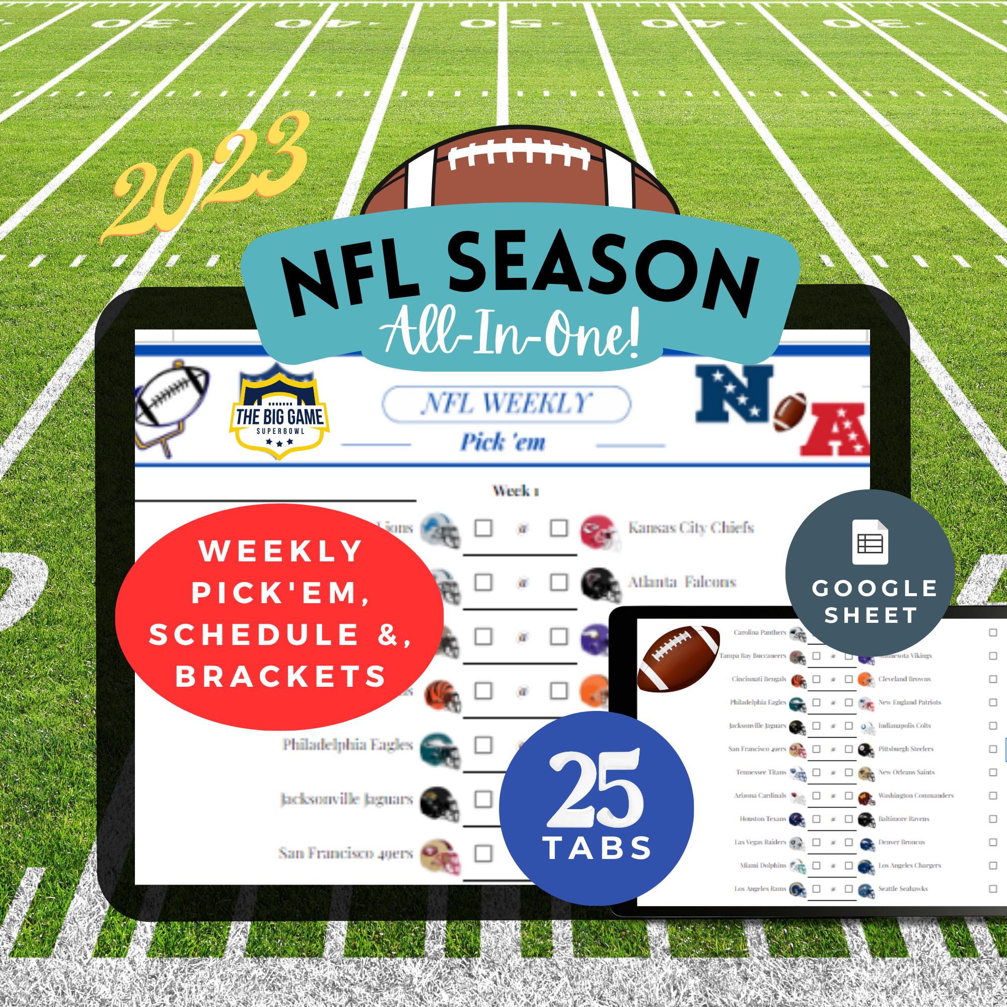 2025 Football Pick'em Pool Spreadsheet: Weekly Bet Tracker (digital ...