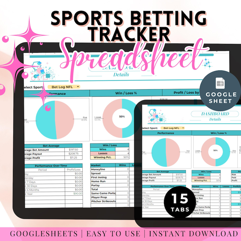 Sports Betting Spreadsheet Google Sheets Dashboard Template Simple Log ...