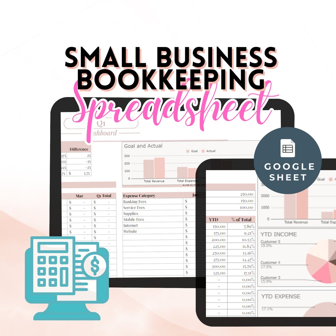 Small Business Bookkeeping Template: Google Sheets Financial Dashboard ...