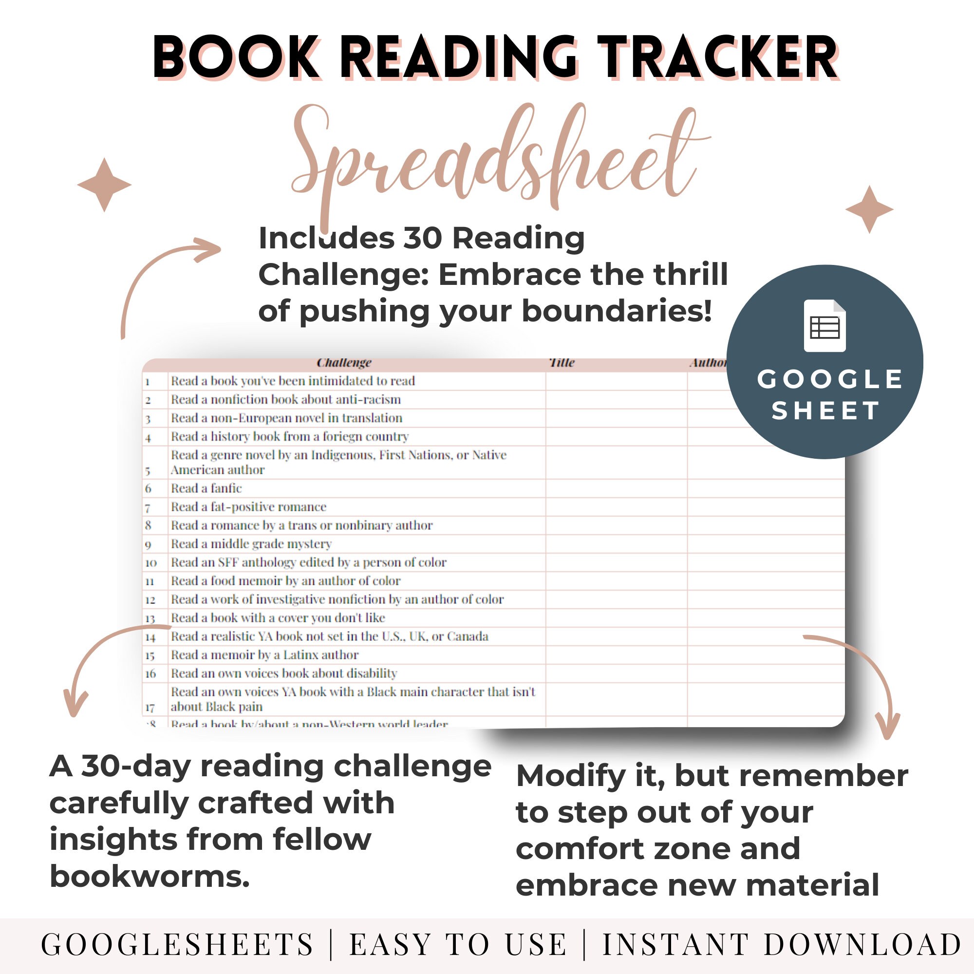 Reading Tracker Spreadsheet Google Sheets Books I've Read - Etsy