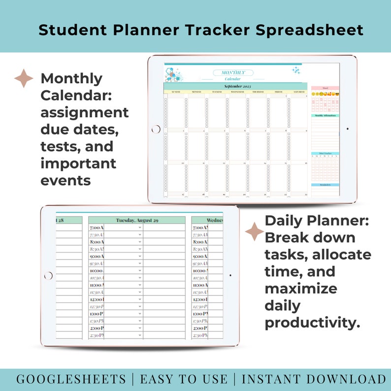 Student Planner Tracker Assignments for Students Students Academic ...