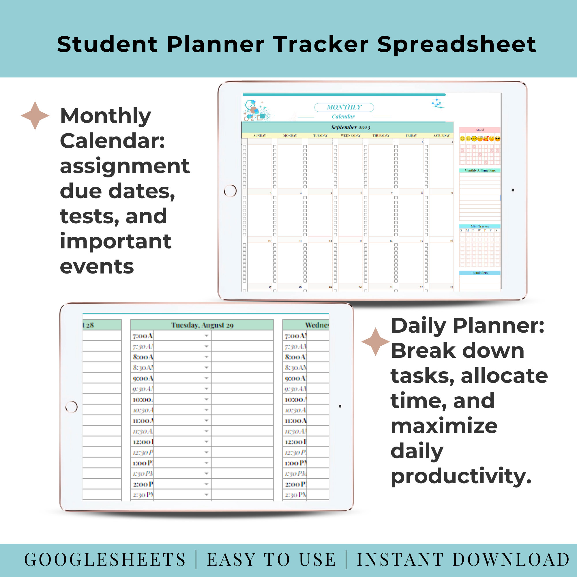 Student Planner Tracker Assignments for Students Students Academic ...