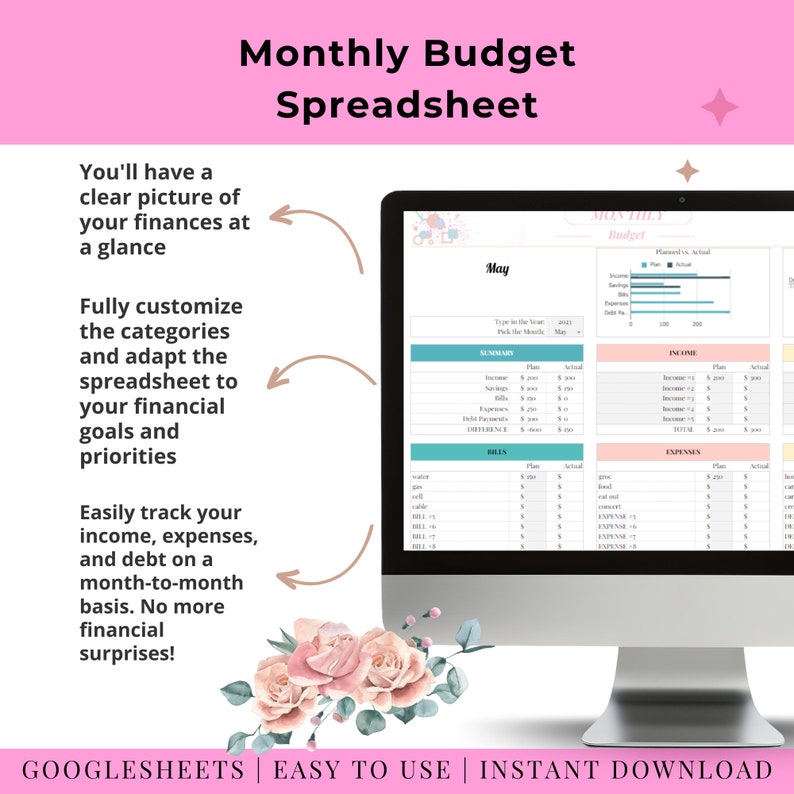 Monthly Business Budget Template Google Sheets Monthly Budget Planner ...