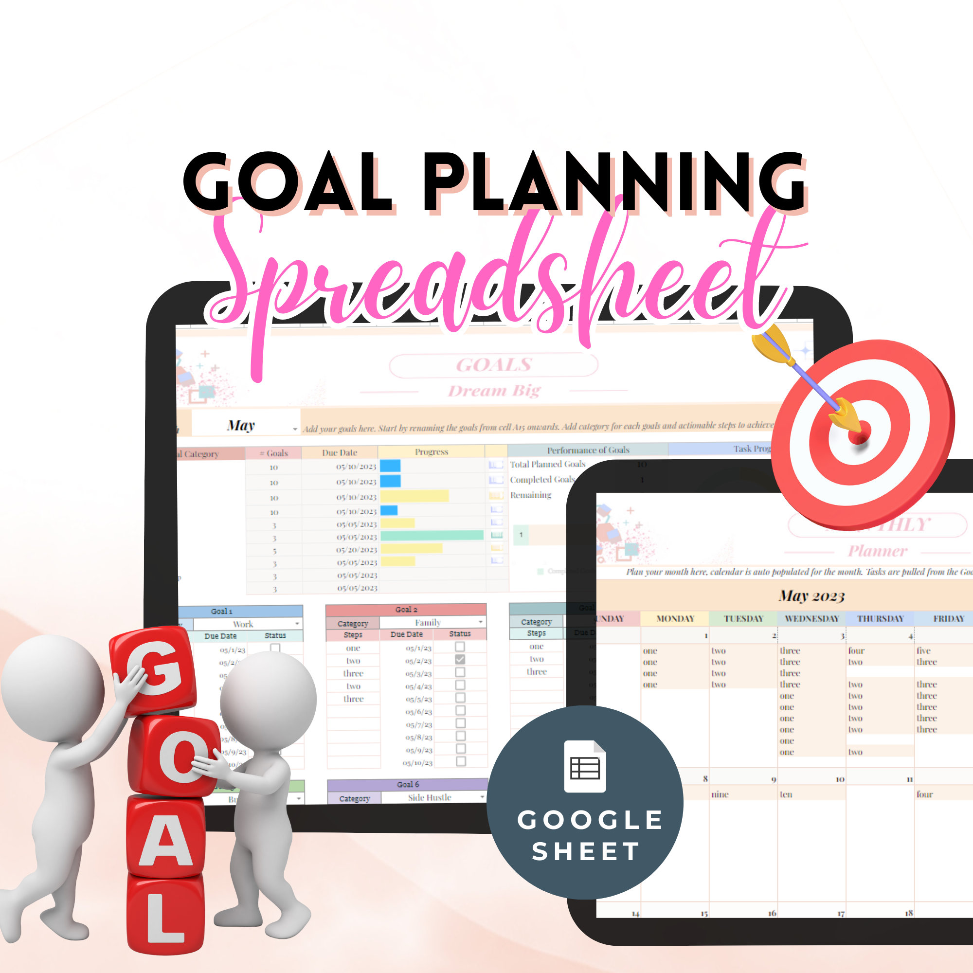 Google Sheets Savings Goal Template Smart Goals Examples Goal Setting ...