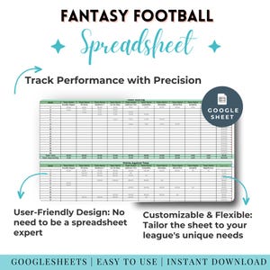 Fantasy Football Spreadsheet Tracker Google Sheets Teams League Score ...