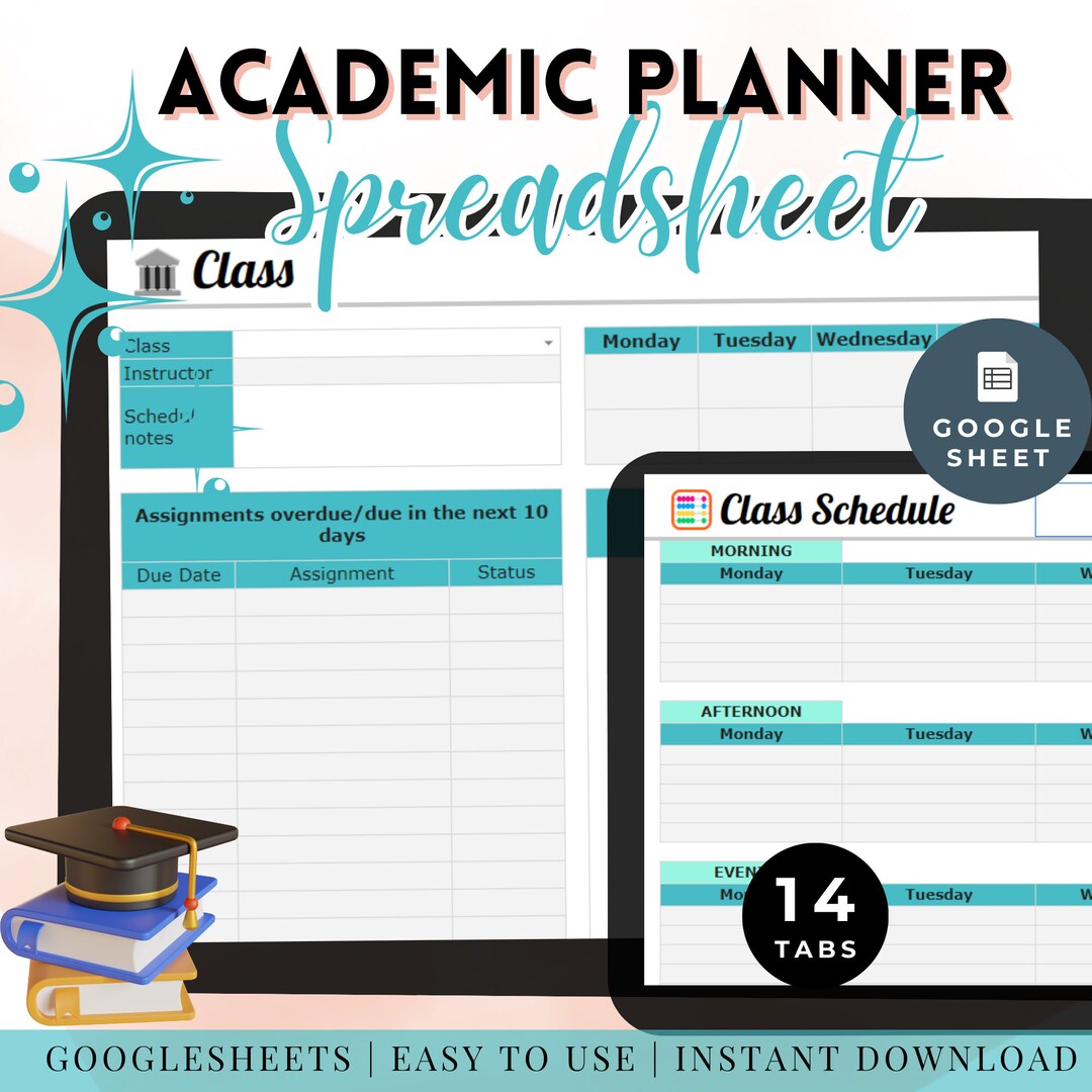 Student Planner Tracker Bundle Google Sheet Spreadsheet Academic ...