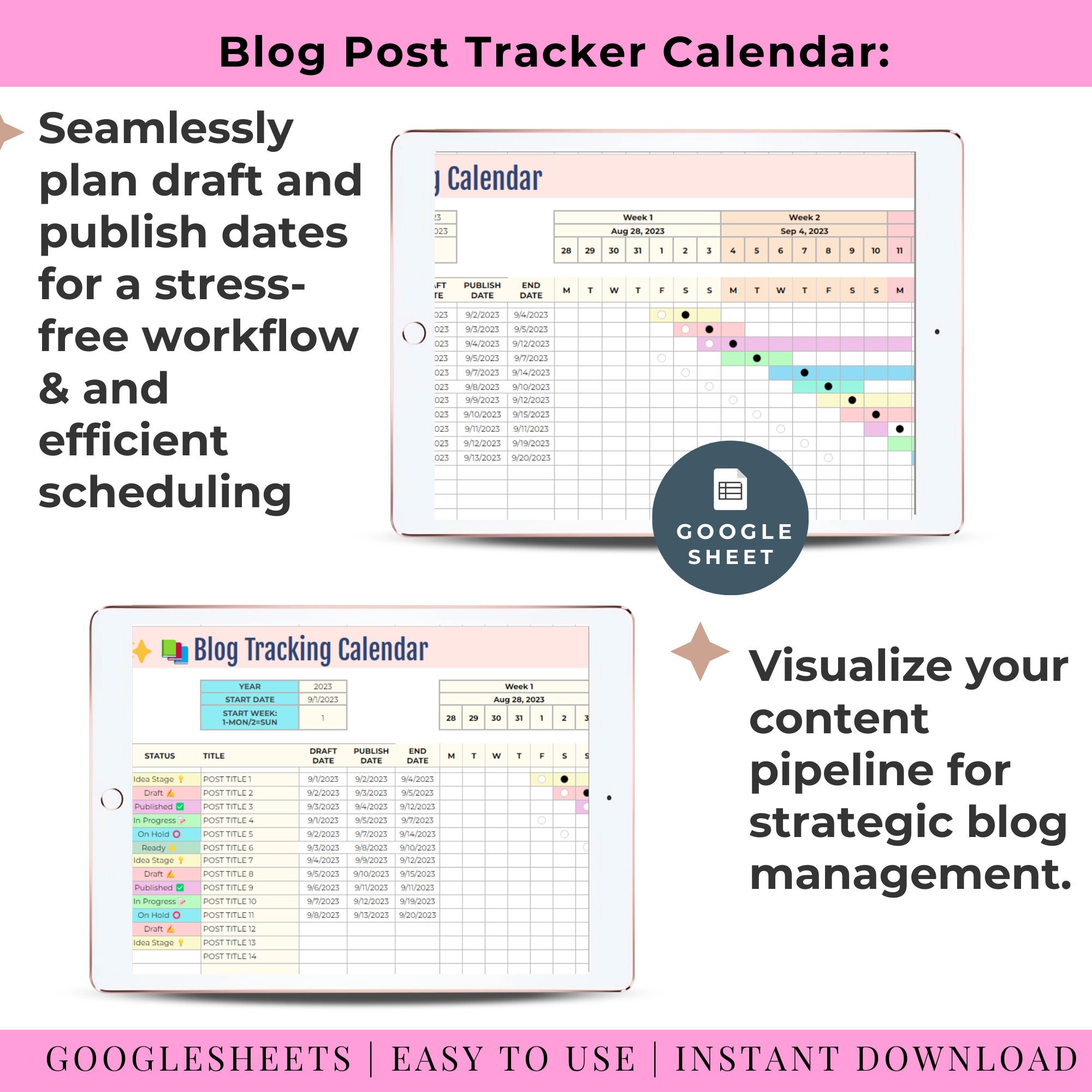 Blog Post Planner Template Blog Strategy Template Easy Blog - Etsy