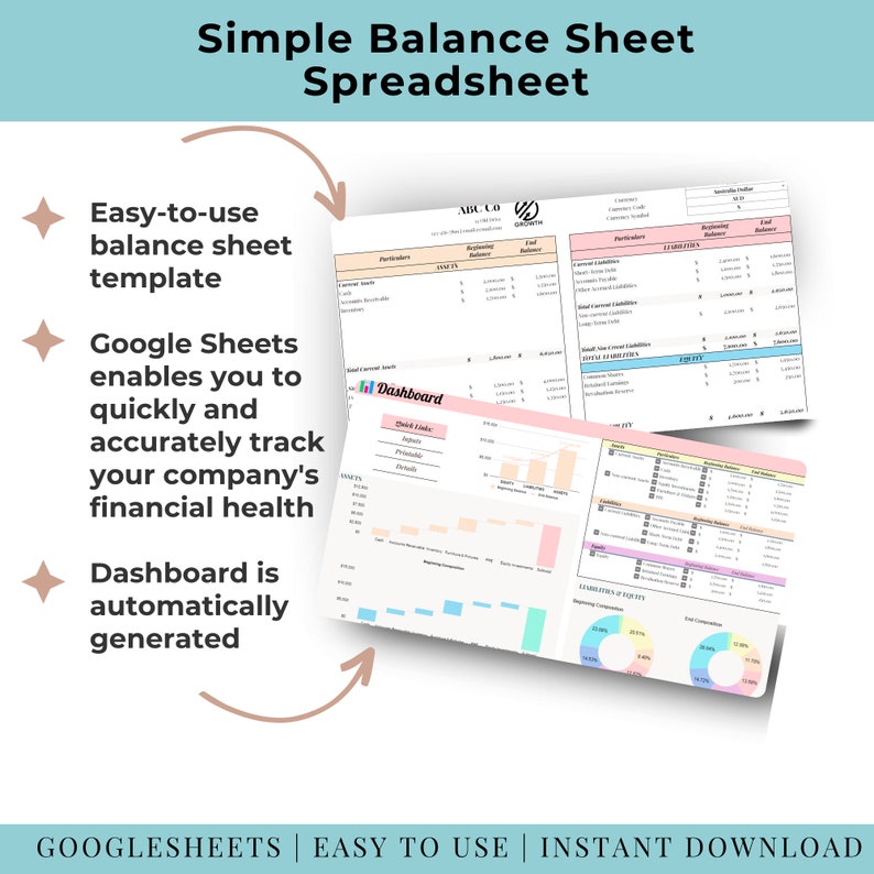 Balance Sheet Template for Google Sheets Statement Accounting Small ...