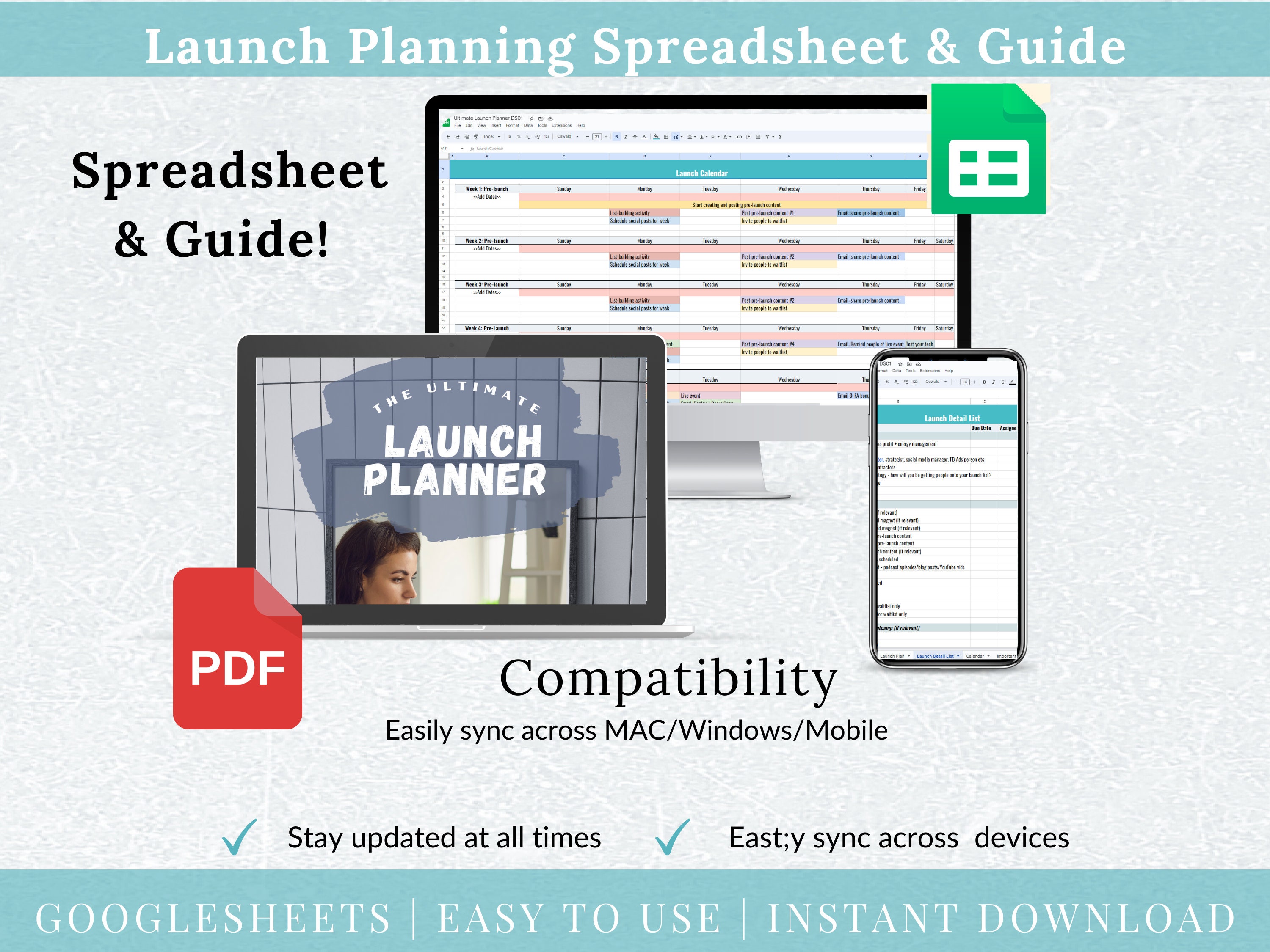 Launch Planner Guide Spreadsheet Combo Course Launch Sell Ultimate ...